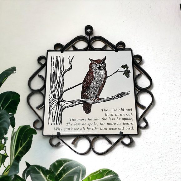 Gilbert | Wall Decor | Vintage 969 Gilbert Stone Tile Owl Wall ...